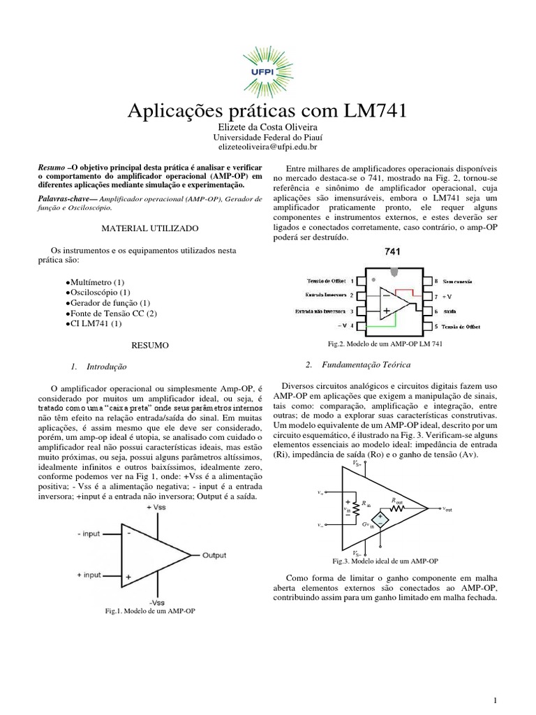 Relatorio 2 - Lab. de Eletrônica | PDF | Amplificador operacional | Rede elétrica