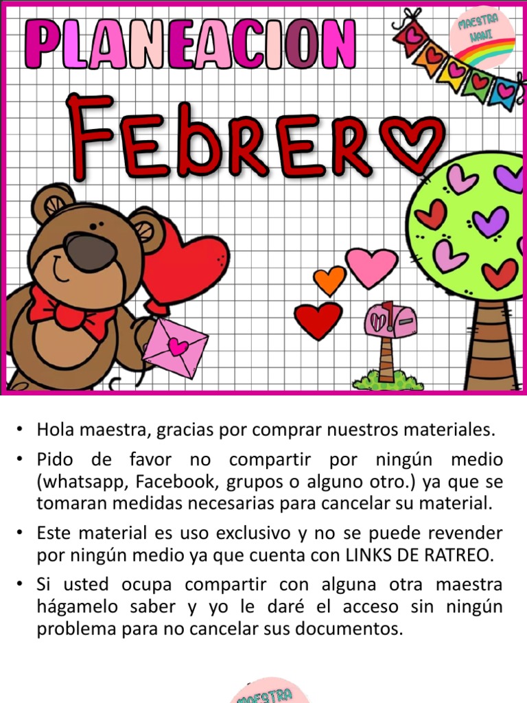 PLANEACION FEBRERO MAESTRA NANI | PDF | Salón de clases | Aprendizaje