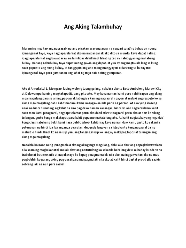 Ang Aking Talambuhay | PDF