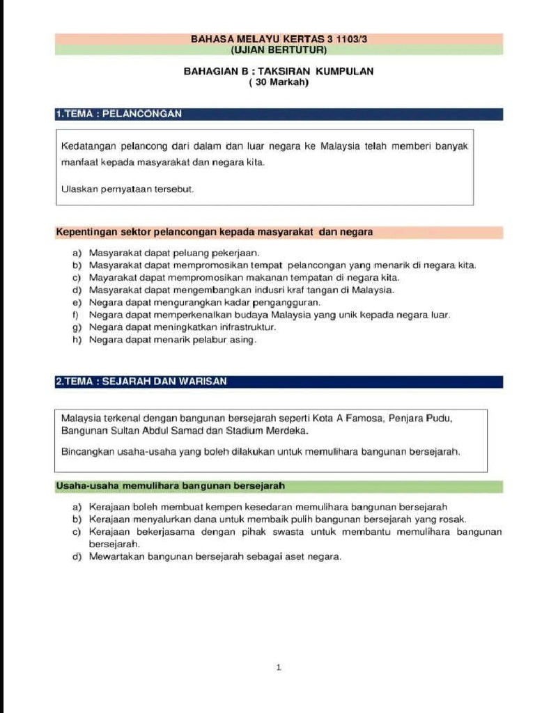 Tajuk Penting Ujian Bertutur | PDF