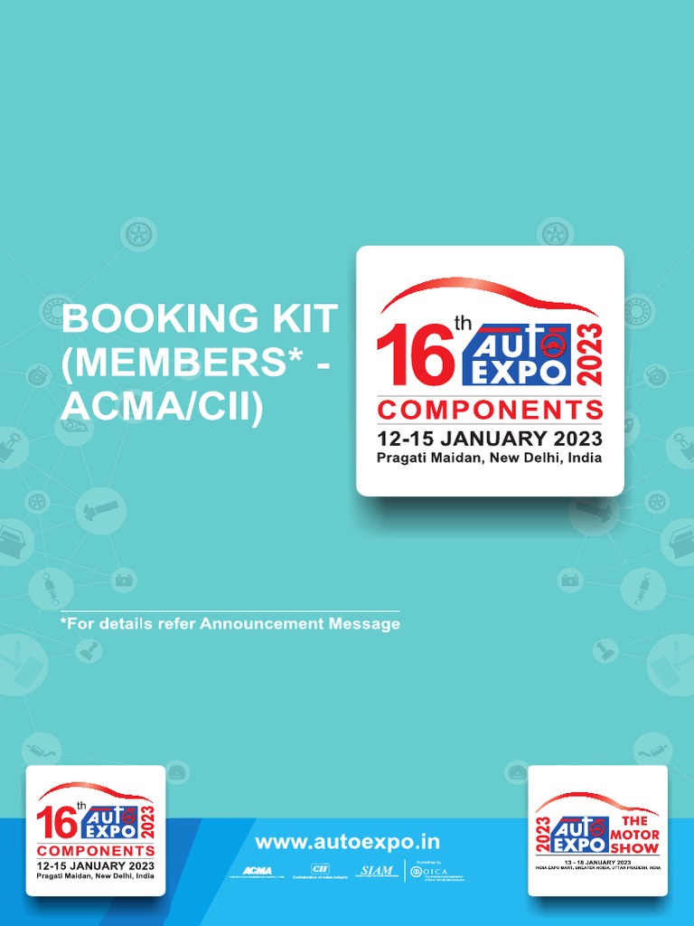 Auto Expo 2023 Components Booking Kit - Members | PDF | Economies