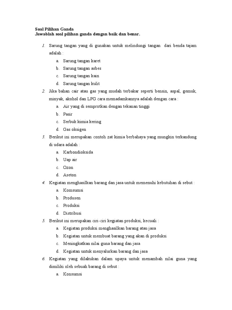 Jawablah Soal Pilihan Ganda Dengan Baik Dan Benar Inggrs | PDF