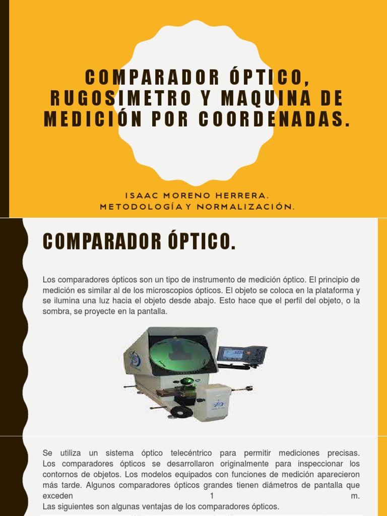 Comparador Óptico, Rugosimetro y Maquina de Medición | PDF | Medición ...