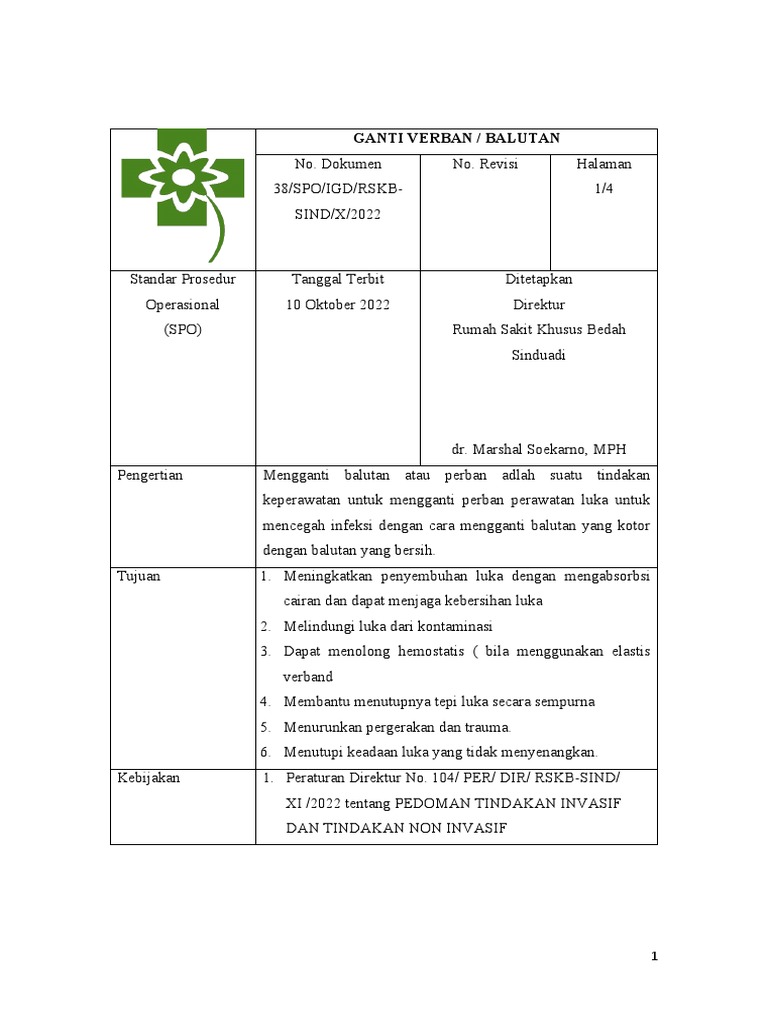 Spo Ganti Verban Balutan | PDF