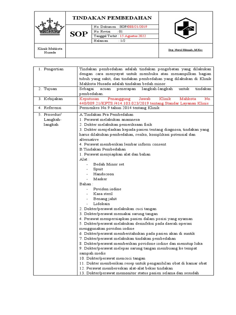 PKP 8 - Ep 4 - Kajian Pra Bedah - Mahkota Husada | PDF