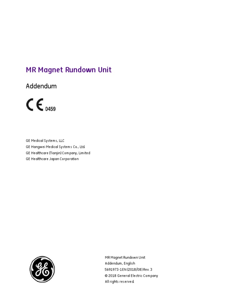 MR Magnet Rundown Unit - UM - 5691973-1EN - 3 | PDF | Emergency | Switch