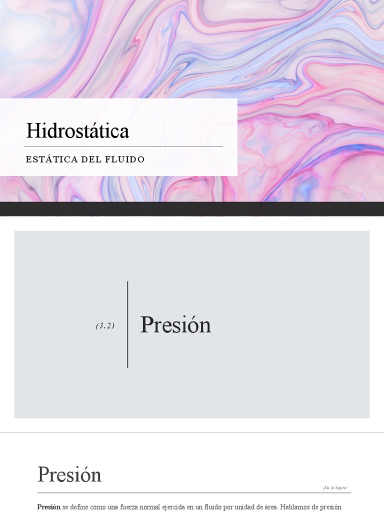 Presión | PDF | Pascal (Unidad) | Presión