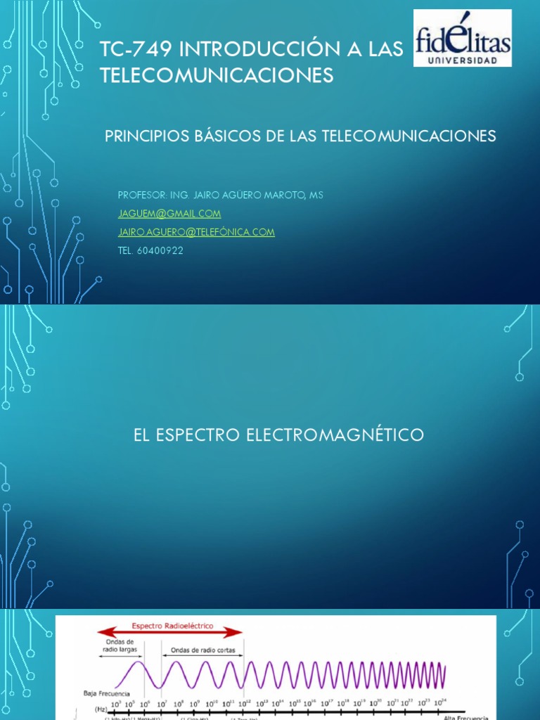 TC-231 - Semana3 - Principios Básicos de Telecomunicaciones | PDF | Cable coaxial | Espectro ...