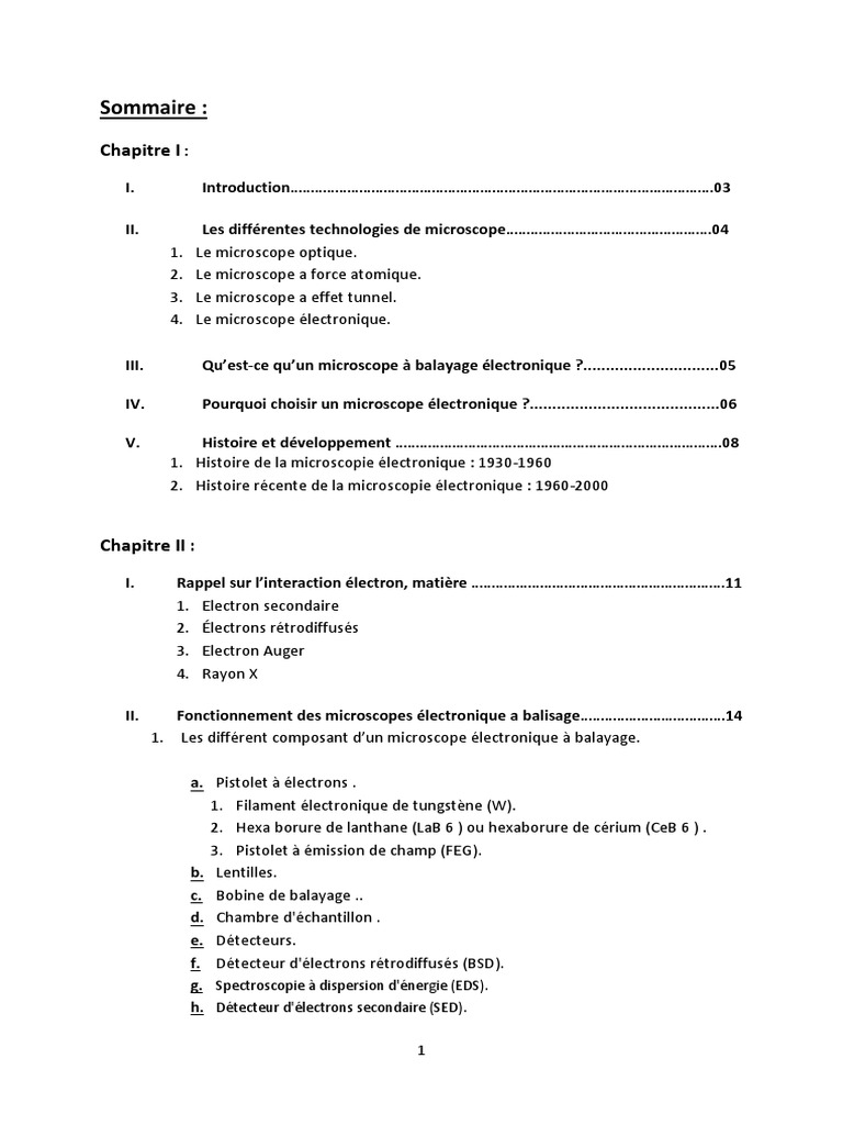 Microscope Électronique à Balayage : Guide Complet | PDF | Microscopie ...