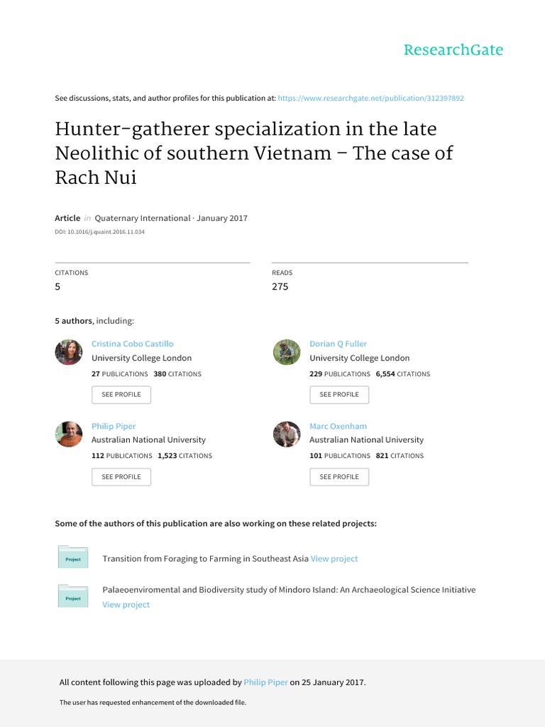 (Budaya Memburu Mengumpul Neolitik) Hunter-gatherer-specialization-in ...