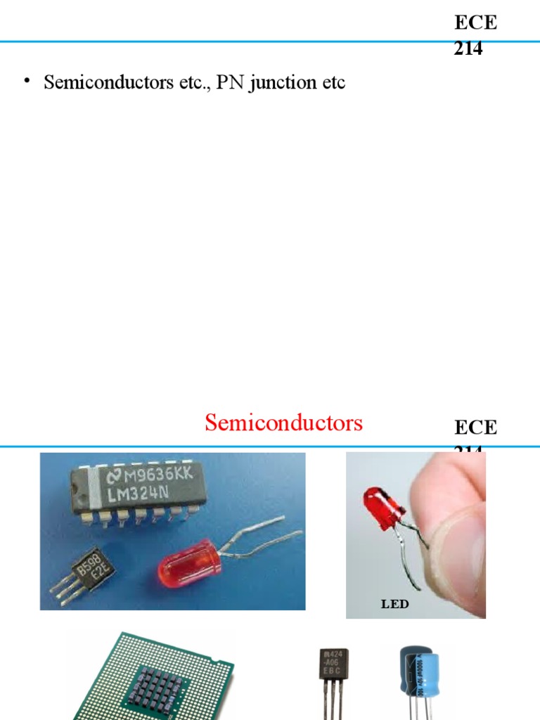 Lec 4 Semiconductor and PN Junction Intro Slides | PDF | P–N Junction | Semiconductors