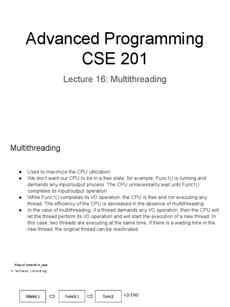 Lecture 16 - Multithreading | PDF | Scheduling (Computing) | Thread ... Lecture 16 - Multithreading | PDF | Scheduling (Computing) | Thread ...