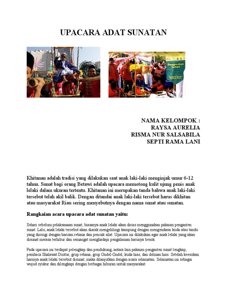 Upacara Adat Sunatan | PDF