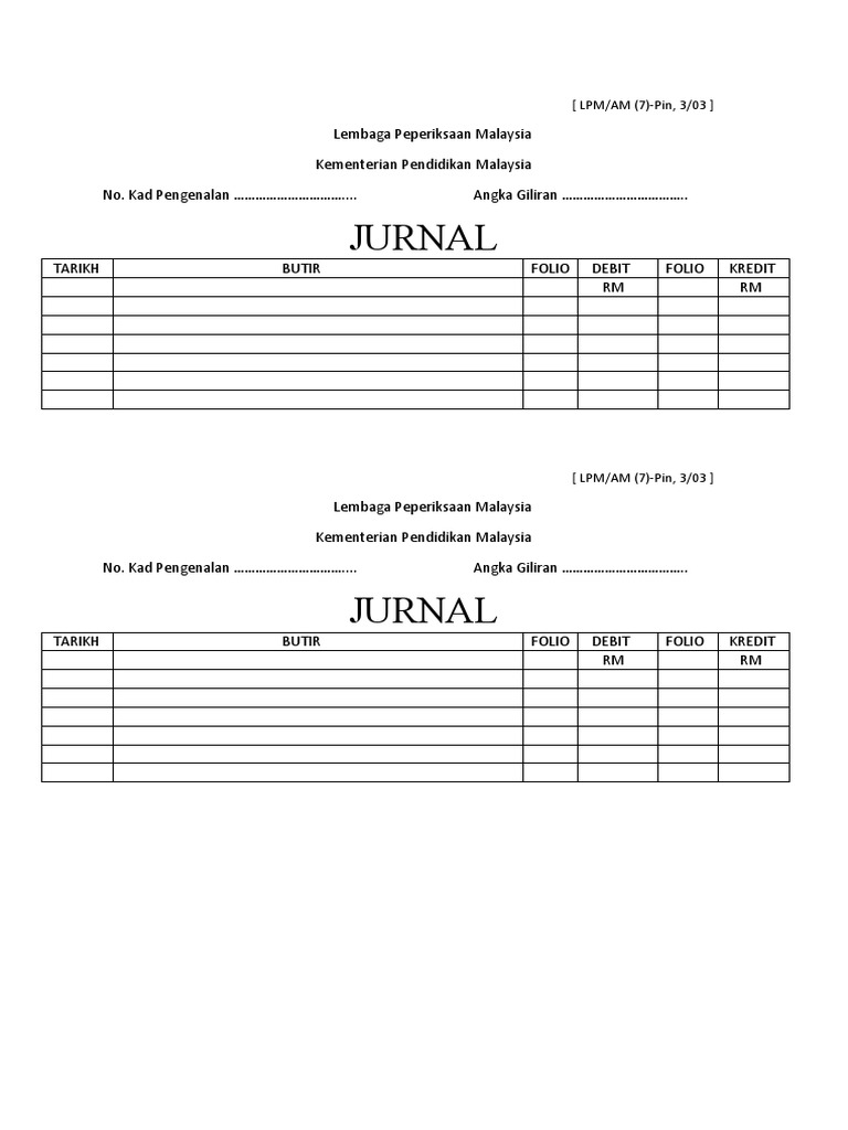Jurnal (Akaun) | PDF
