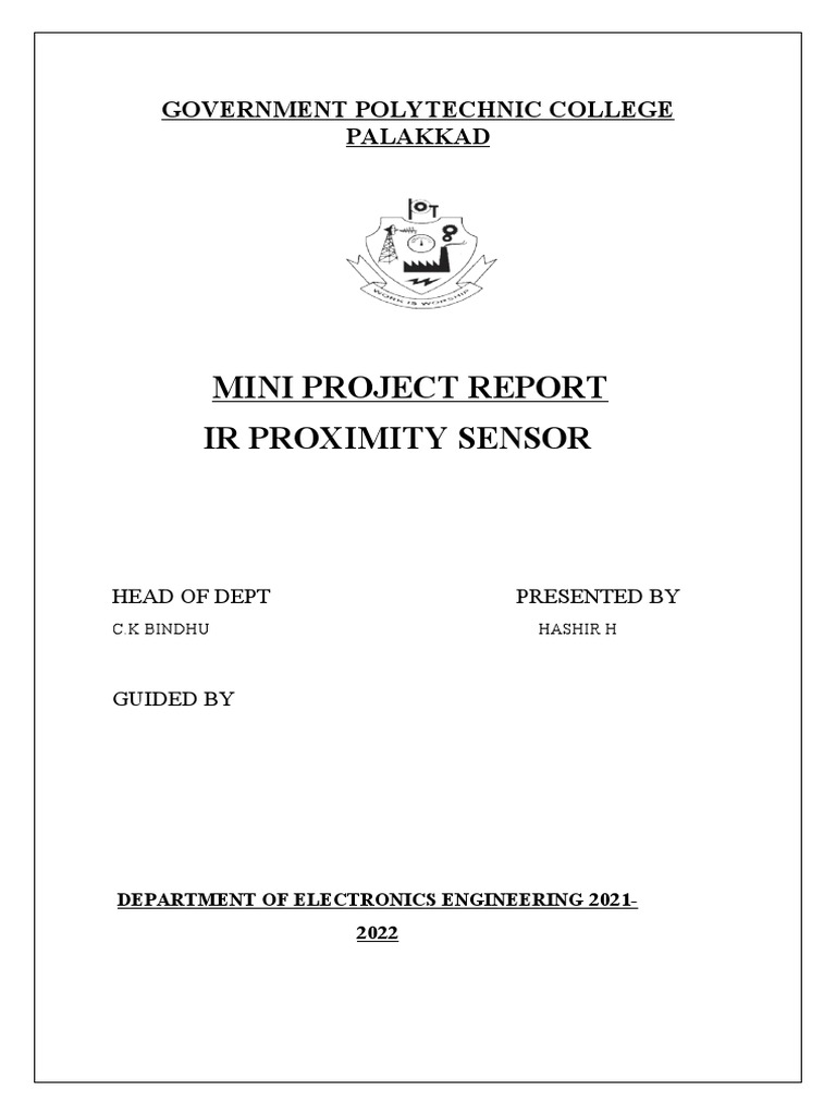 Ir Proximaty Sensor Project Report. | PDF | Infrared | Light Emitting Diode