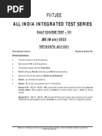 Fiitjee Phase Test Paper | PDF | Ion | Circle