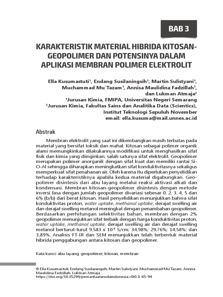 Karakteristik Material Hibrida Kitosan-Geopolimer dan Potensinya dalam ...