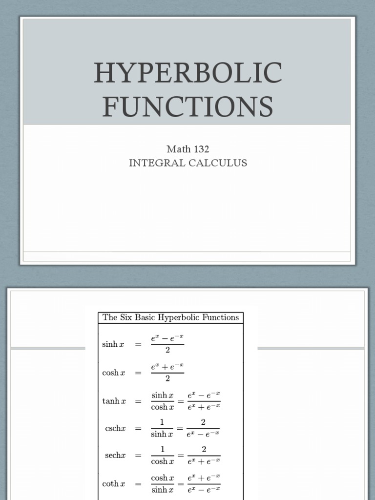 Hyperbolic Functions Pdf Geometric Shapes Mathematical Physics