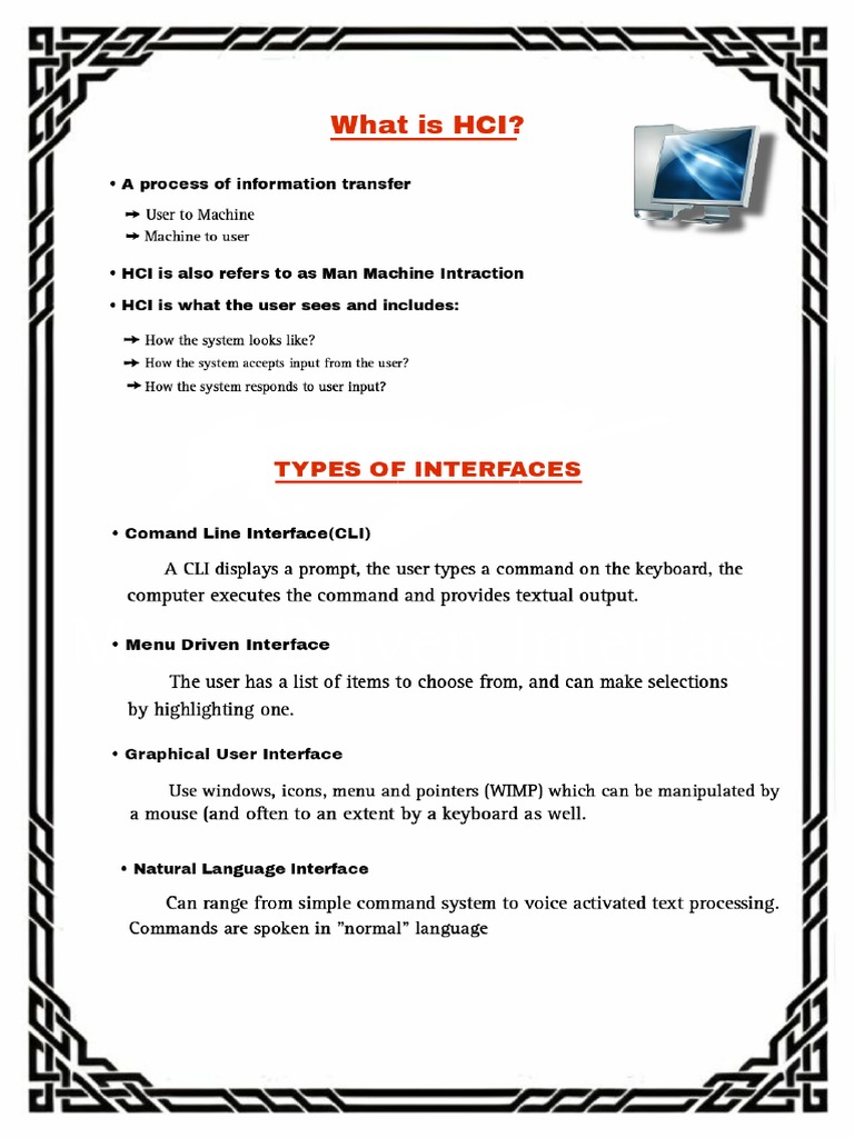 Picsart - Types of Interface & HCI | PDF