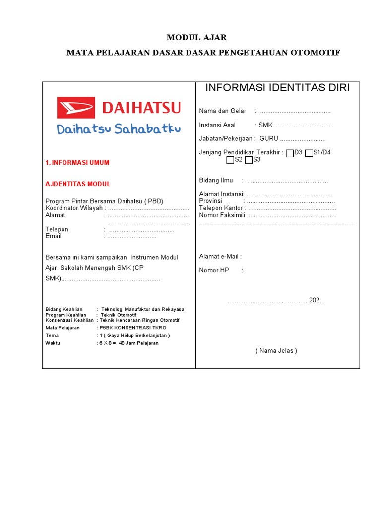 Template Modul Ajar | PDF