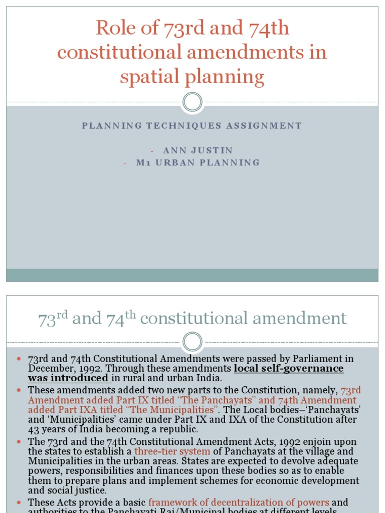 73 74 Amedments Pres | PDF | Governance | Government Of India