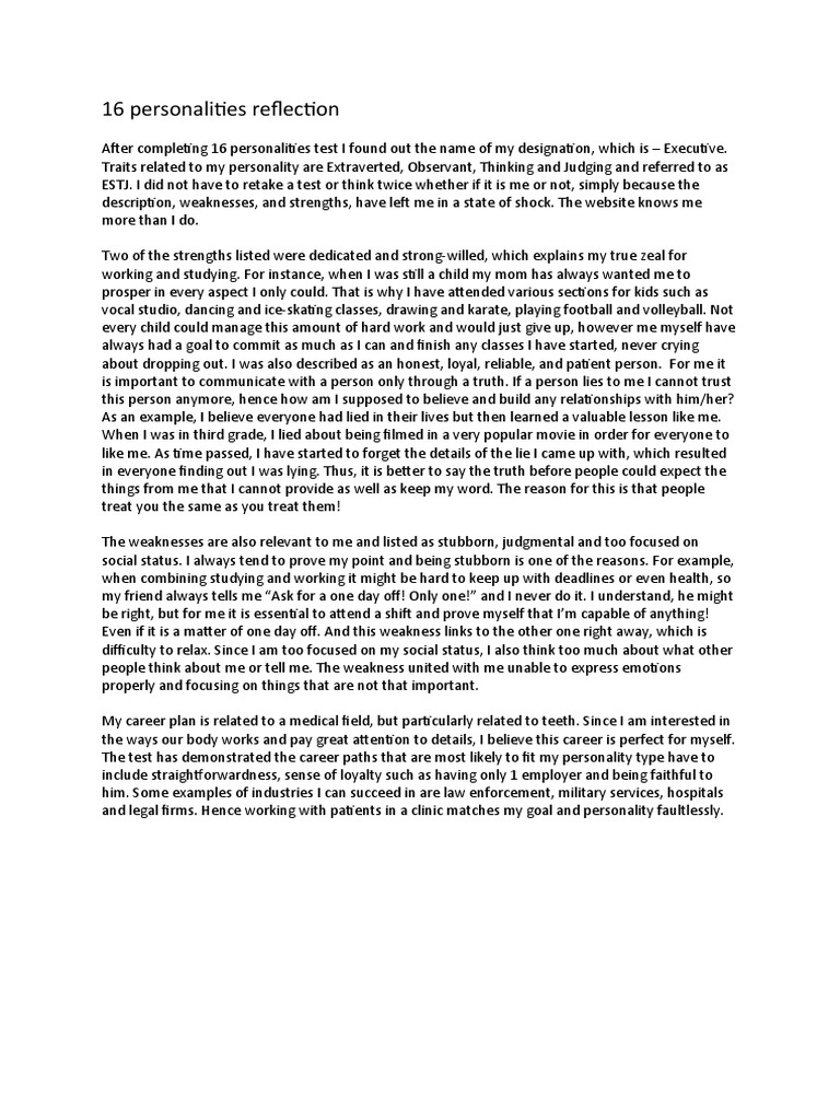 16 Personalities | PDF | Reason | Truth