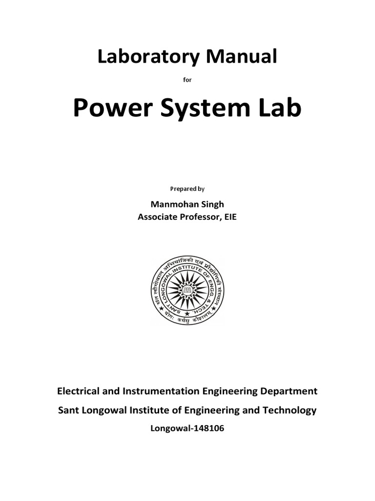 Power System Lab Manual: Experiments & Procedures | PDF | Relay | Voltage