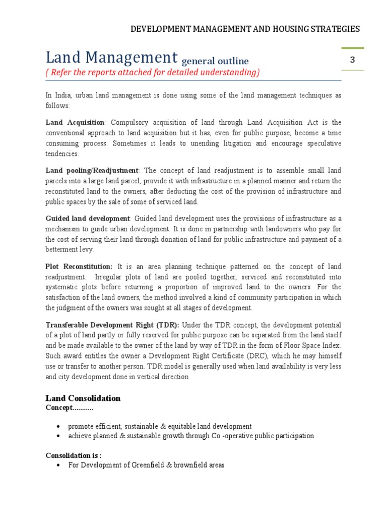 Land Management | PDF | Sustainability | Infrastructure