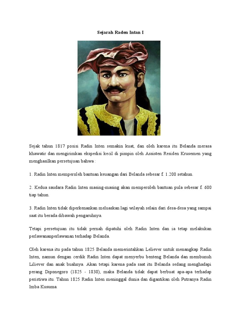 Sejarah Raden Intan I Dan 2 | PDF | Perjalanan | Sejarah
