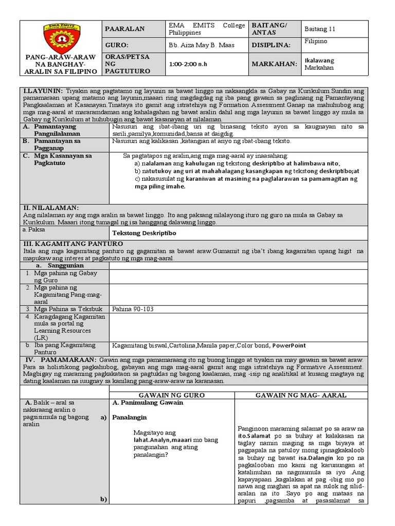 Lesson Plan AIZA MAYn | PDF