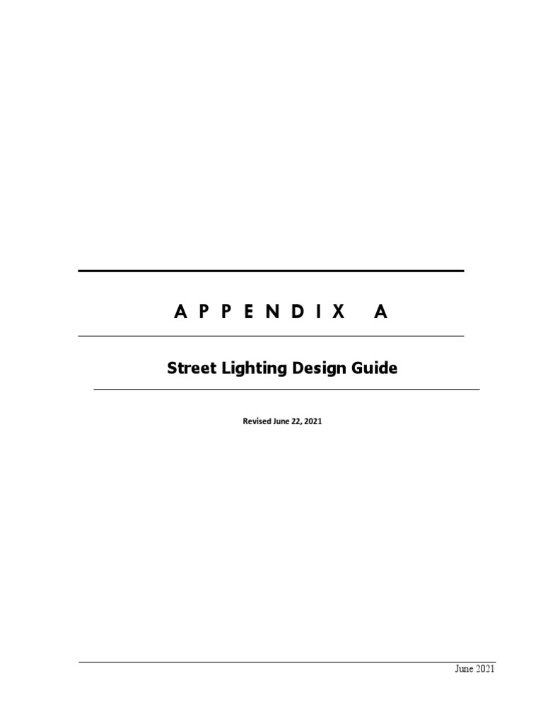 Street Light Trans Design Manual Appendix A 2021 | PDF | Pedestrian ...