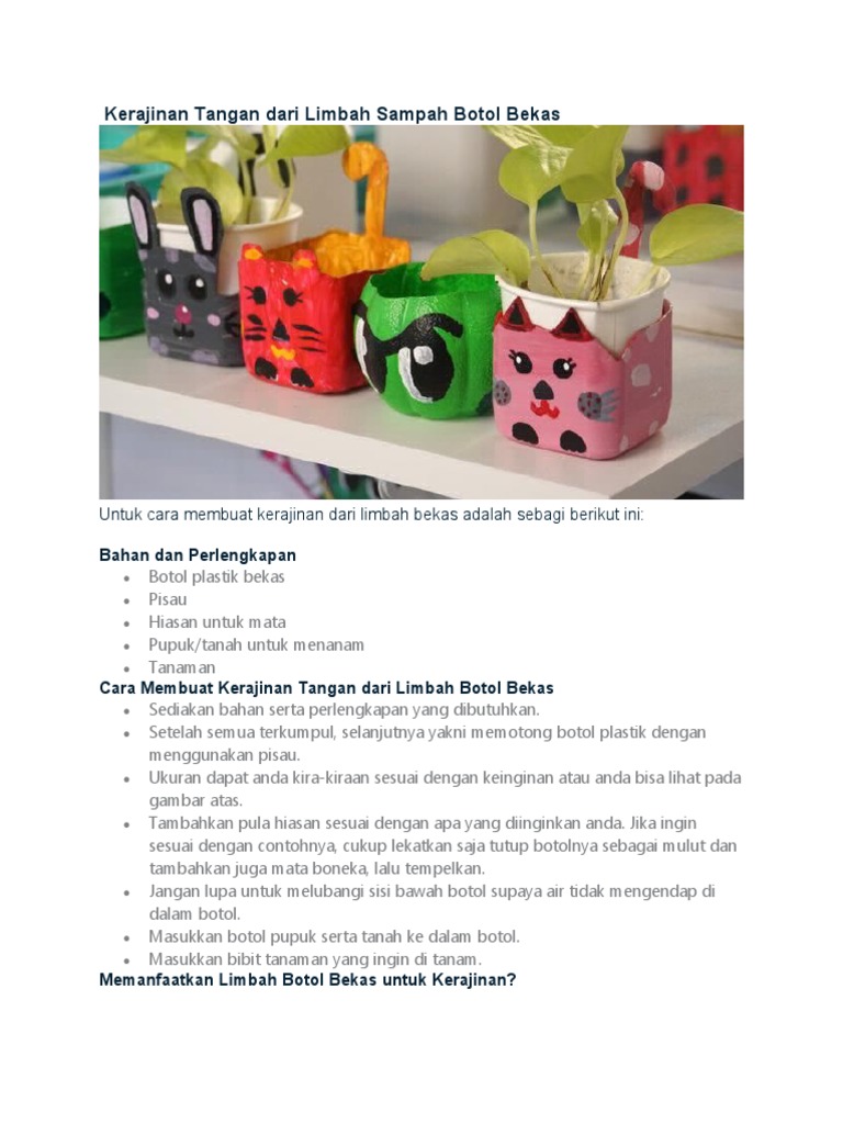 Kerajinan Tangan Dari Limbah Sampah Botol Bekas | PDF