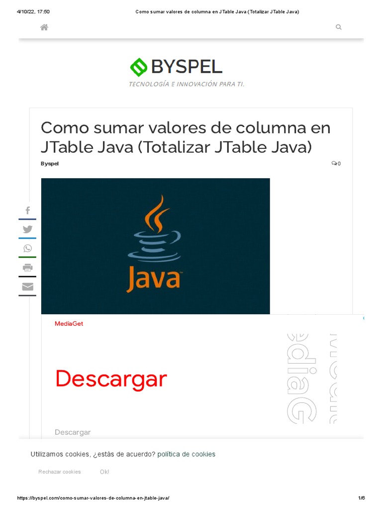 Como sumar valores de columna en JTable Java (Totalizar JTable Java) | PDF | Java (lenguaje de ...