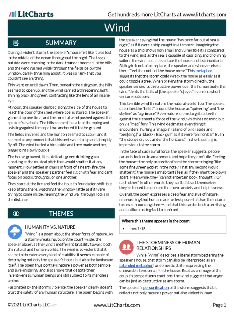 LitCharts Wind | PDF | Poetry | Metaphor