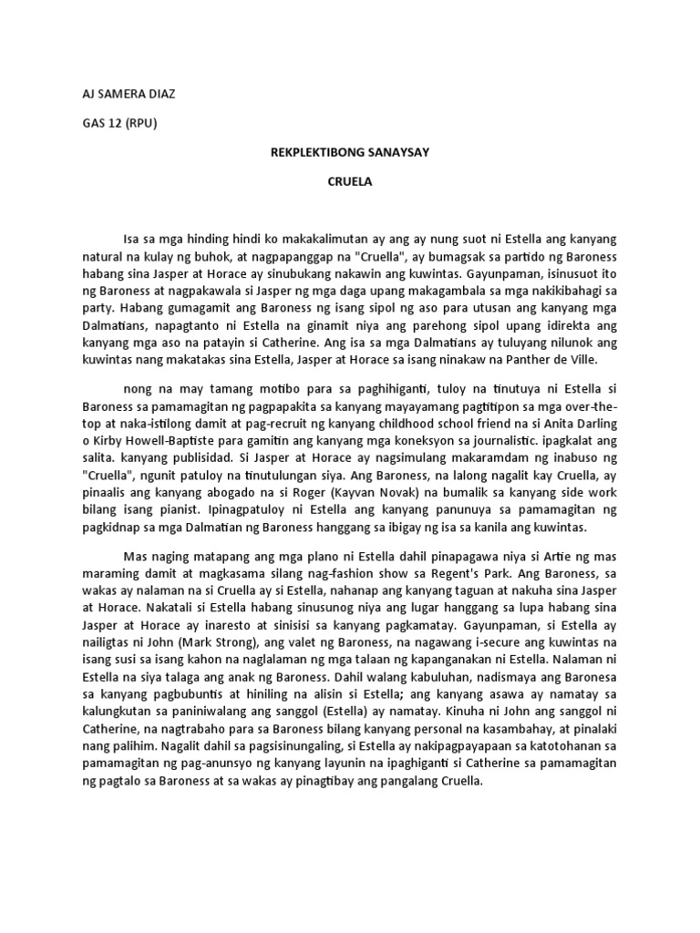 Replektibong Sanaysay | PDF