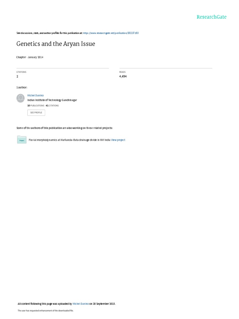 Genetics and The Aryan Issue-Michel Danino | PDF