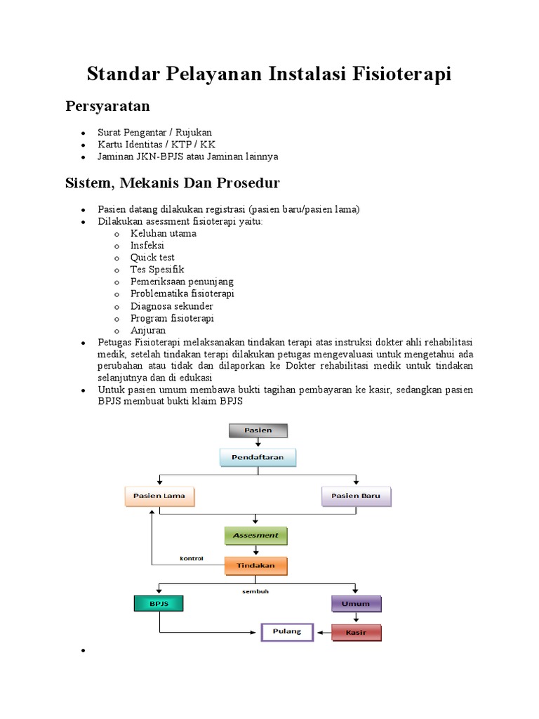Standar Layanan Fisioterapi Terbaru | PDF | Sains & Matematika
