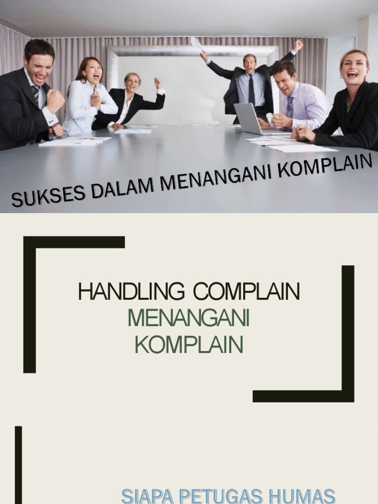 Handling Complain | PDF | Karier & Perkembangan | Seni & Disiplin Bahasa
