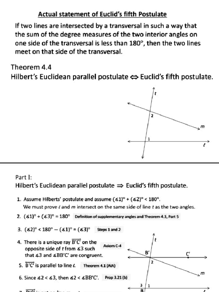 Equivalence of Parallel Postulate | PDF | Euclidean Geometry | Mathematical Logic