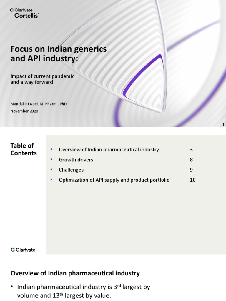 Focus On Indian Generics and API Industry - 16oct2020 | PDF | Generic ...