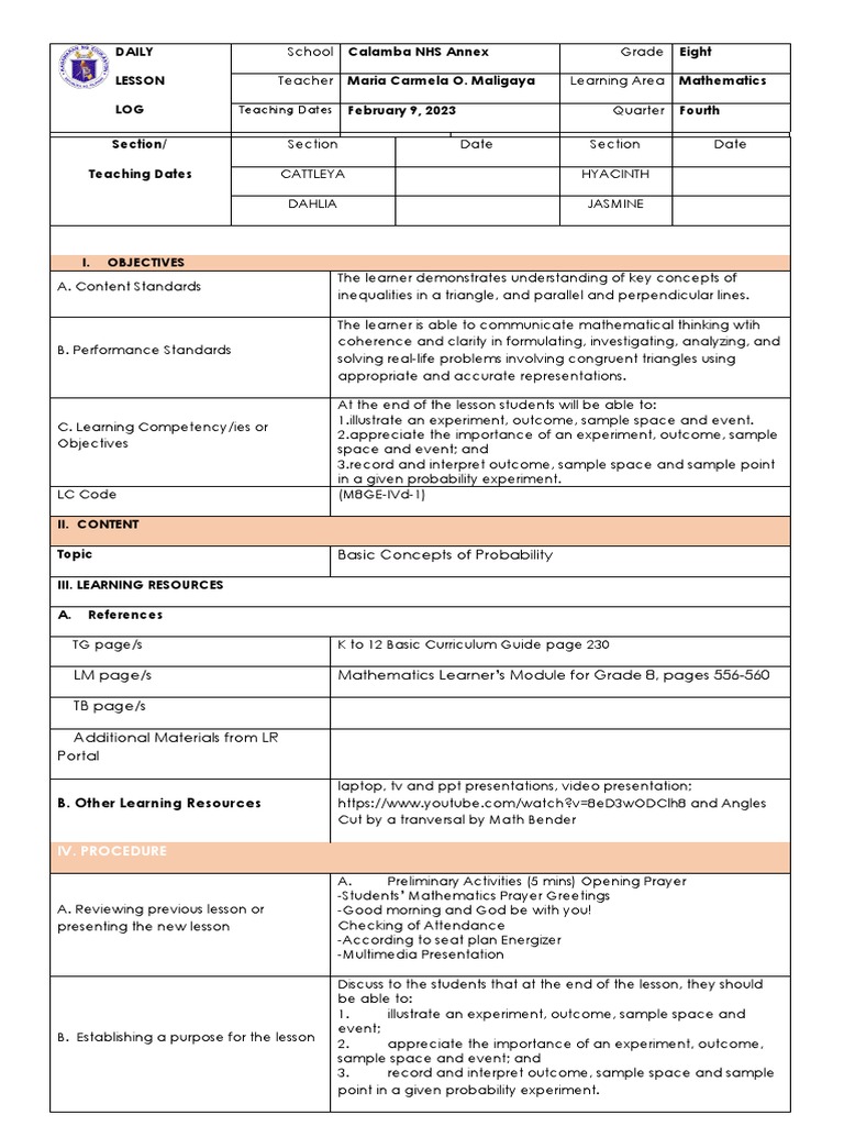 Statistics and Probability DLL-Maligaya | PDF | Probability | Sampling (Statistics)