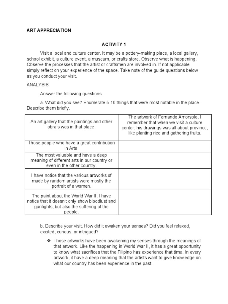Art App - Activity 1 | PDF | Classics
