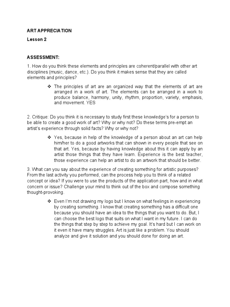 Art Appreciation: Elements & Principles | PDF