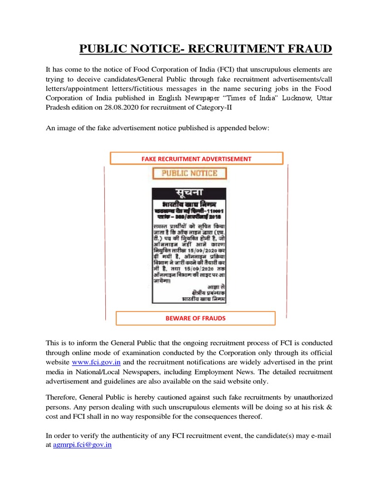 PUBLIC NOTICE - Cat II - Part II | PDF