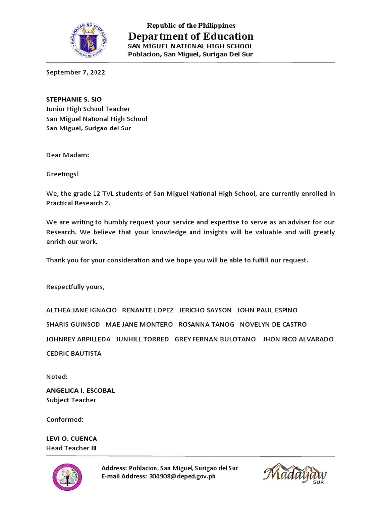 Letter of Request | PDF | Youth | Educational Organizations