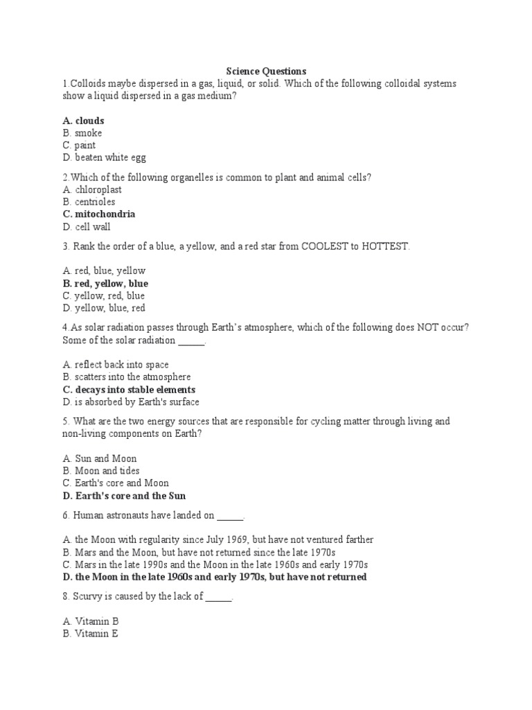 100 Science Quiz Questions and Answers | PDF | Plate Tectonics | Rock ...
