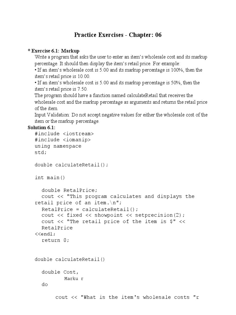 Chapter6 Practice Exercises CPP Anti | PDF | Numbers | Exponentiation
