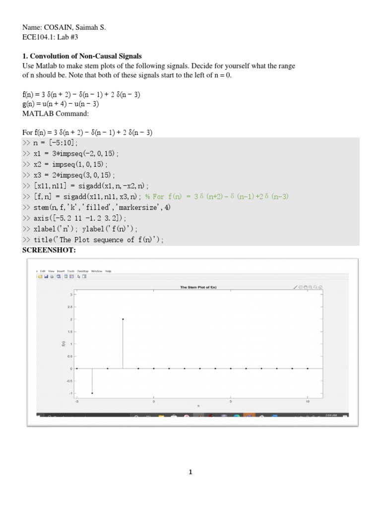 Convolution and difference equations lab | PDF | Computing | Computer Engineering