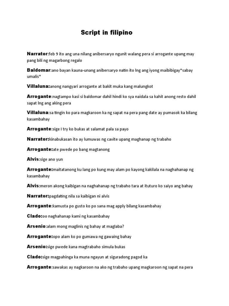 Script in Filipino | PDF