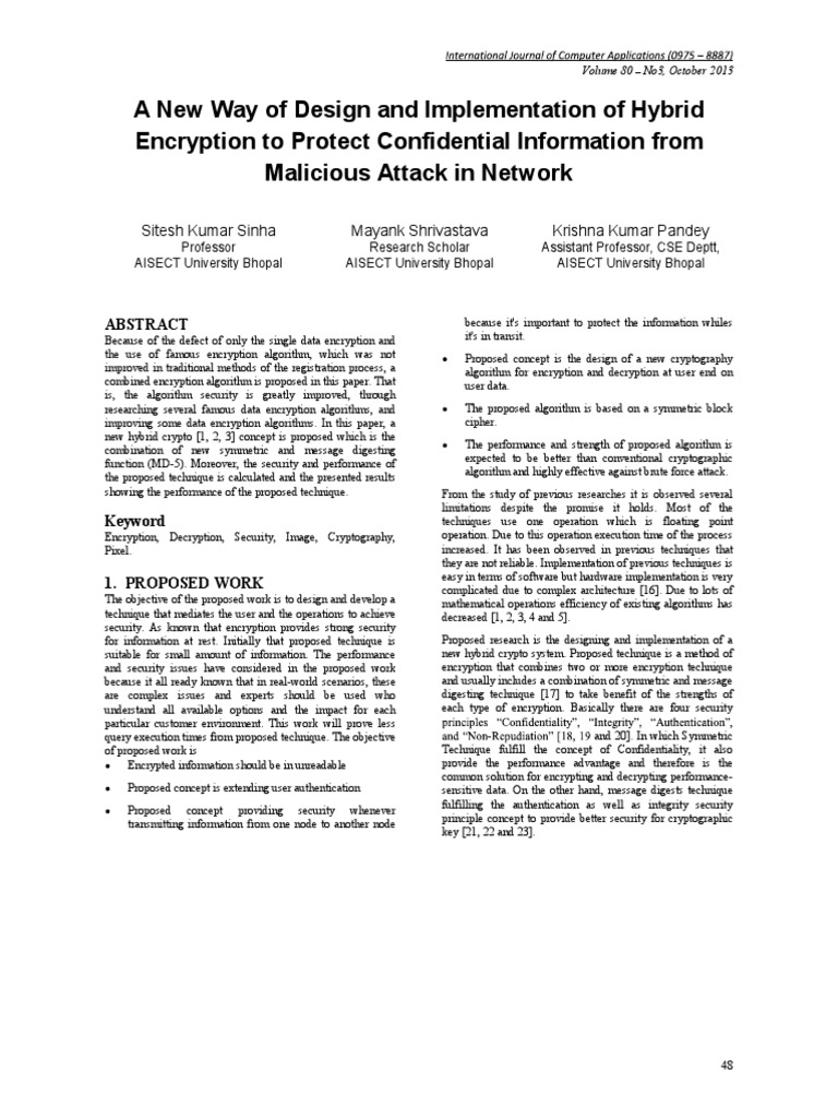 A New Way of Design and Implementation of Hybrid Encryption | PDF ... A New Way of Design and Implementation of Hybrid Encryption | PDF ...